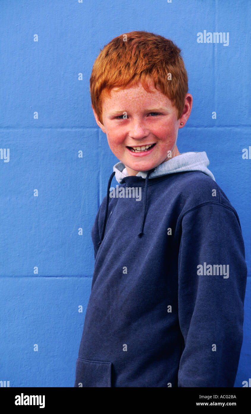 Red hair haired headed Irish boy, Ireland. Typical Irish colouring. Red ...