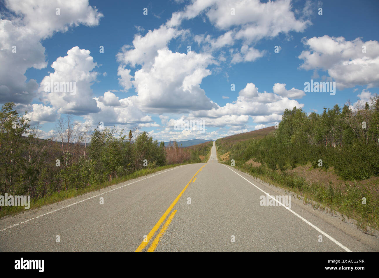 Paved section of Taylor Highway between Tok and the Alaska Yukon border ...