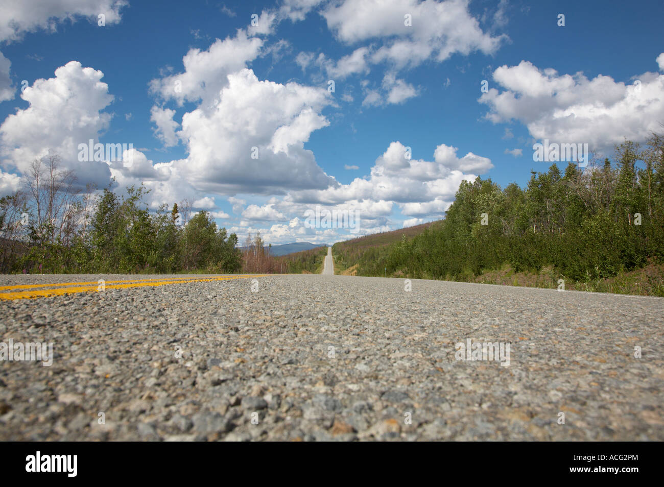 Paved section of Taylor Highway between Tok and the Alaska Yukon border ...