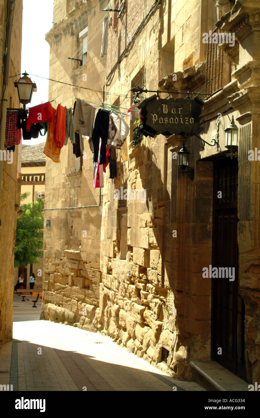 Wine town of Haro Rioja Northern Spain washing hangs to dry Stock Photo ...