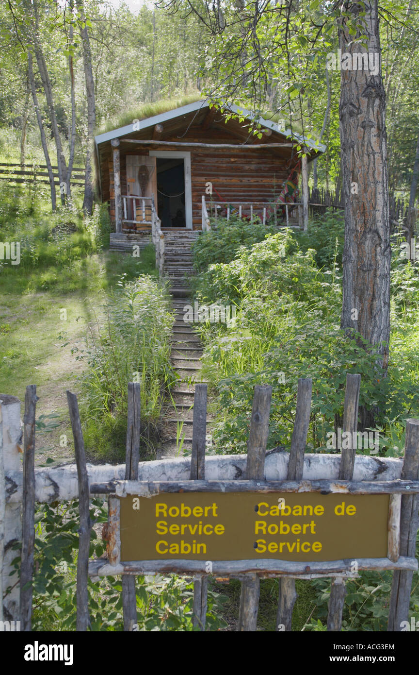 Robert Service Cabin in historic Dawson City in the Yukon Territory of ...