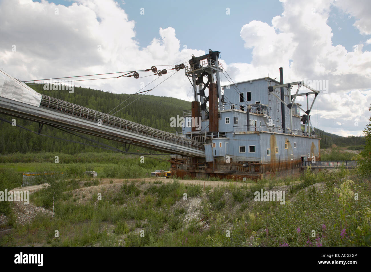 Dredge 4 outside historic Dawson City in the Yukon Territory of Canada ...
