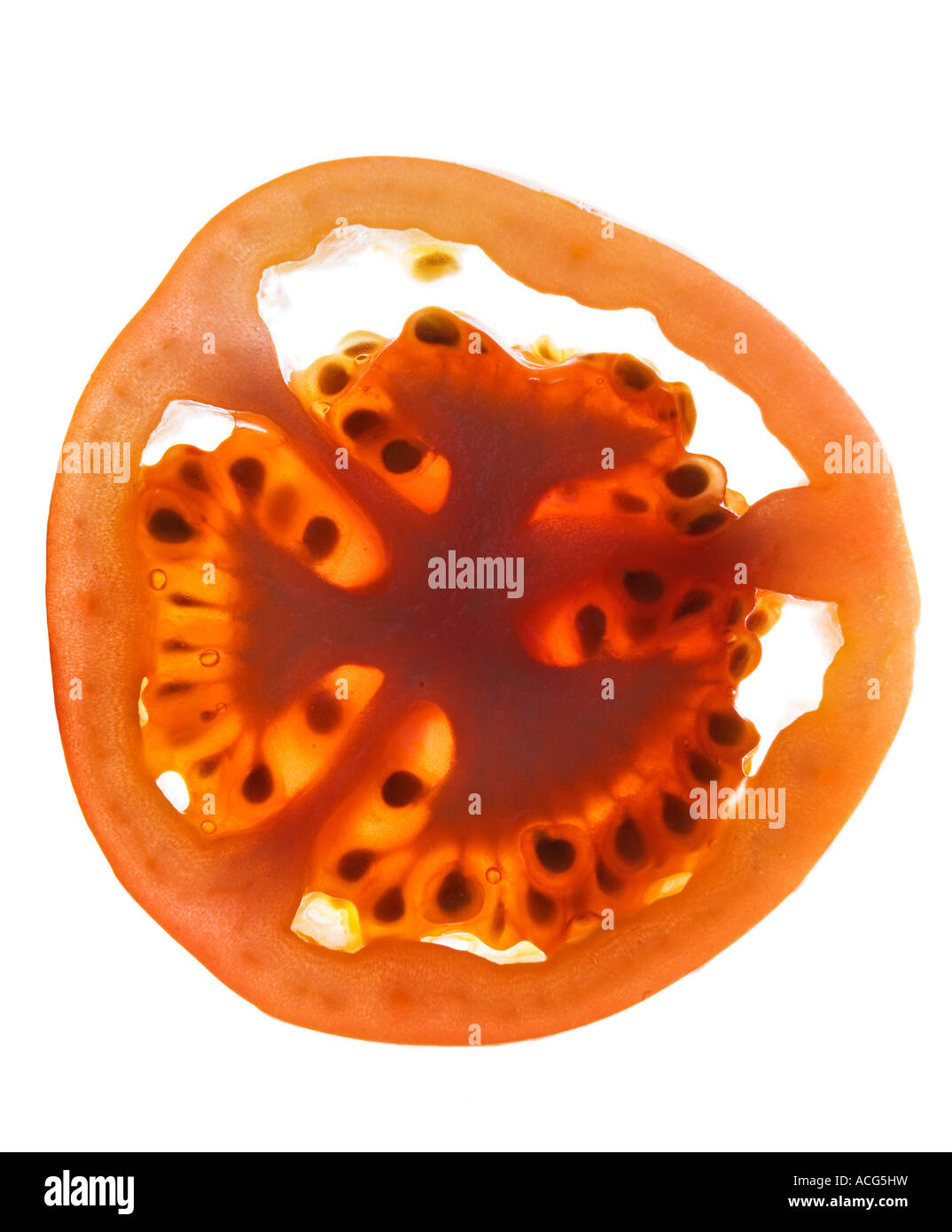A cross-section of a tomato Stock Photo - Alamy