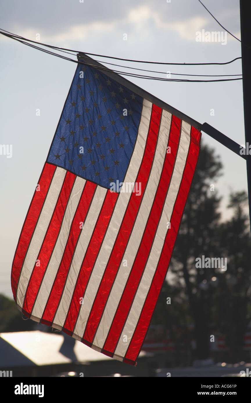 Backlit American flag Stock Photo - Alamy