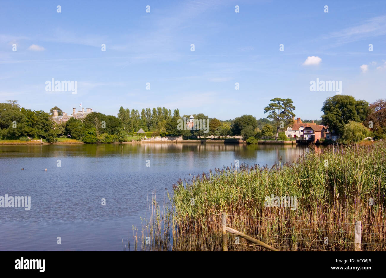 The lake Beaulieu New Forest Hampshire showing the home of Lord ...