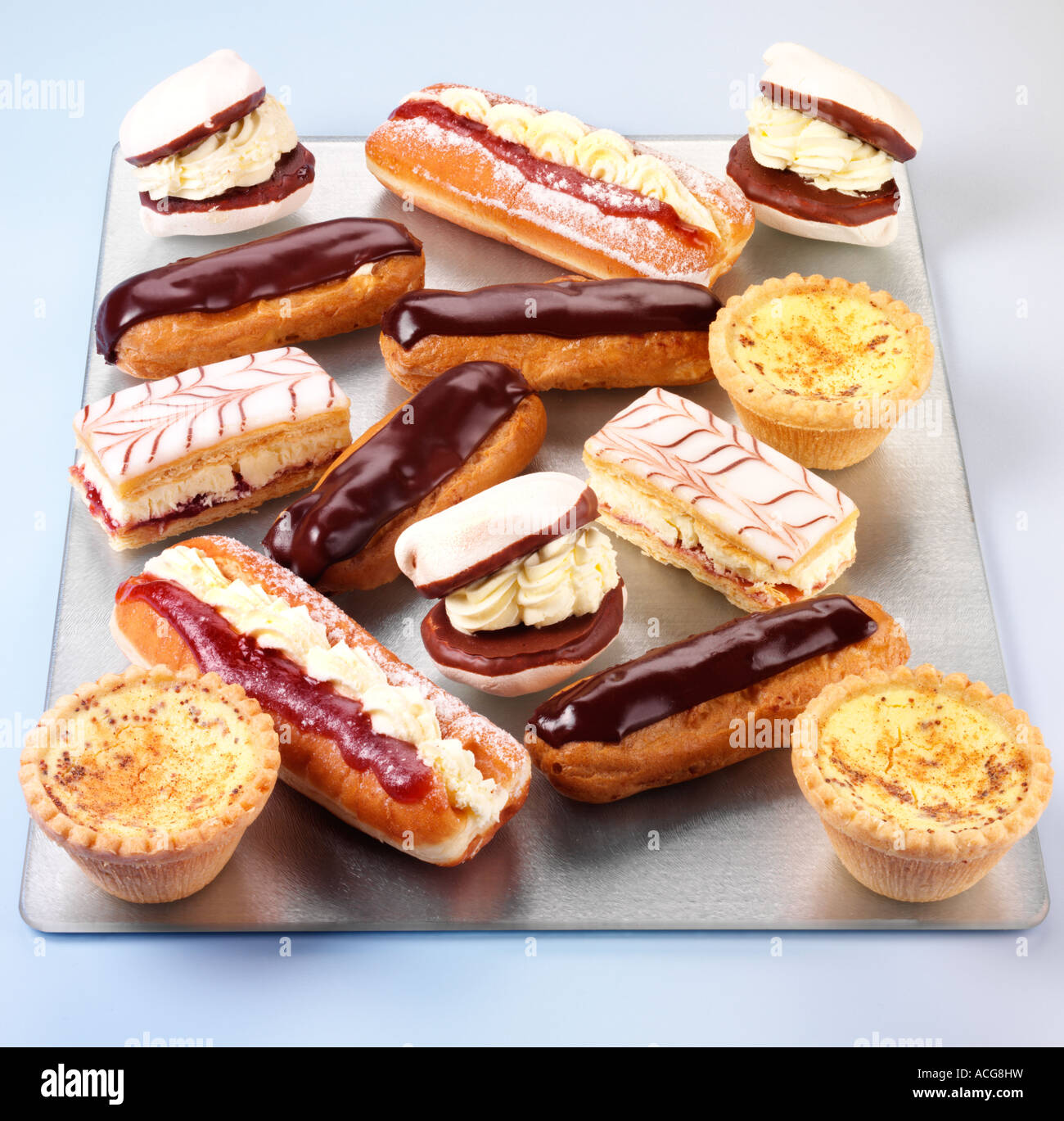 SELECTION OF CREAM CAKES Stock Photo - Alamy