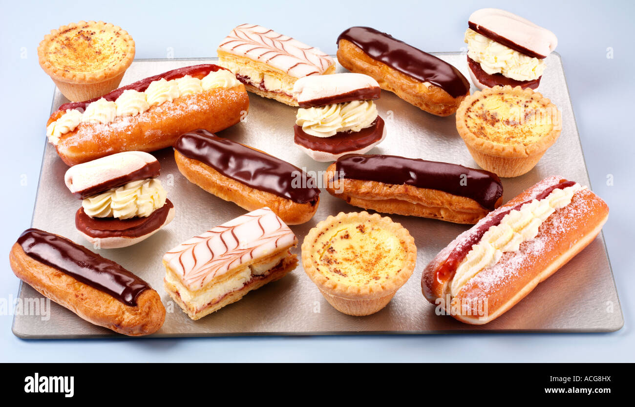 SELECTION OF CREAM CAKES Stock Photo - Alamy