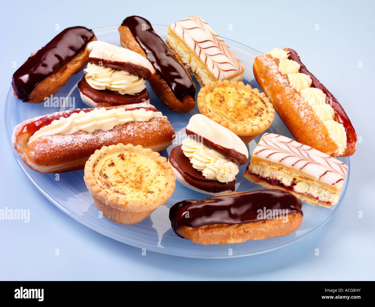 SELECTION OF CREAM CAKES Stock Photo - Alamy