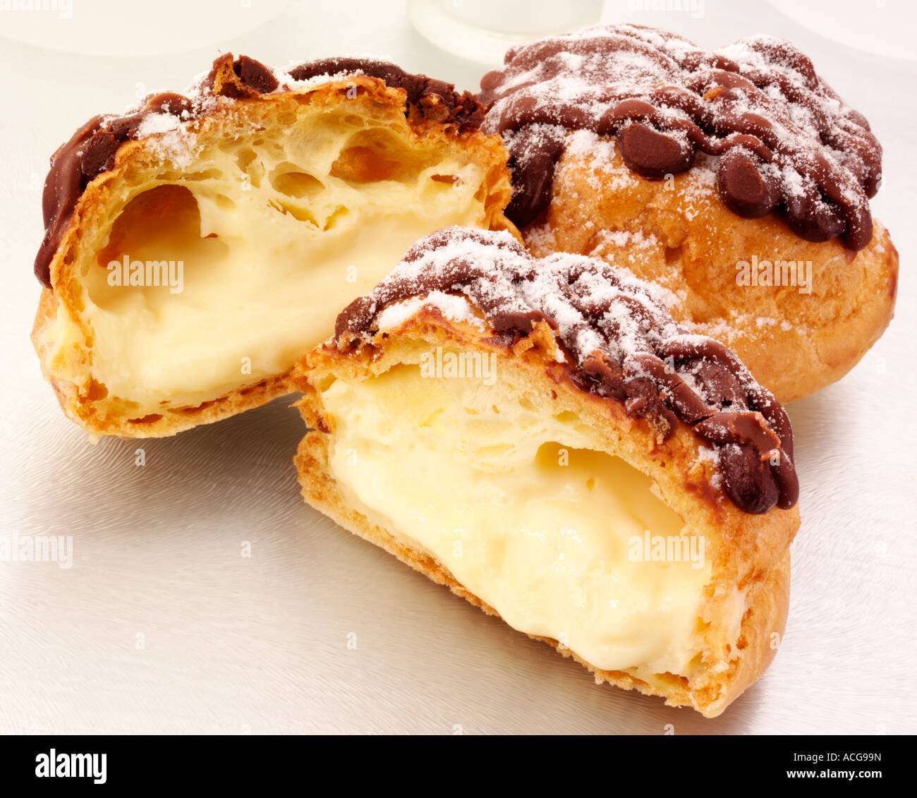 CUSTARD CHOUX BUN Stock Photo - Alamy