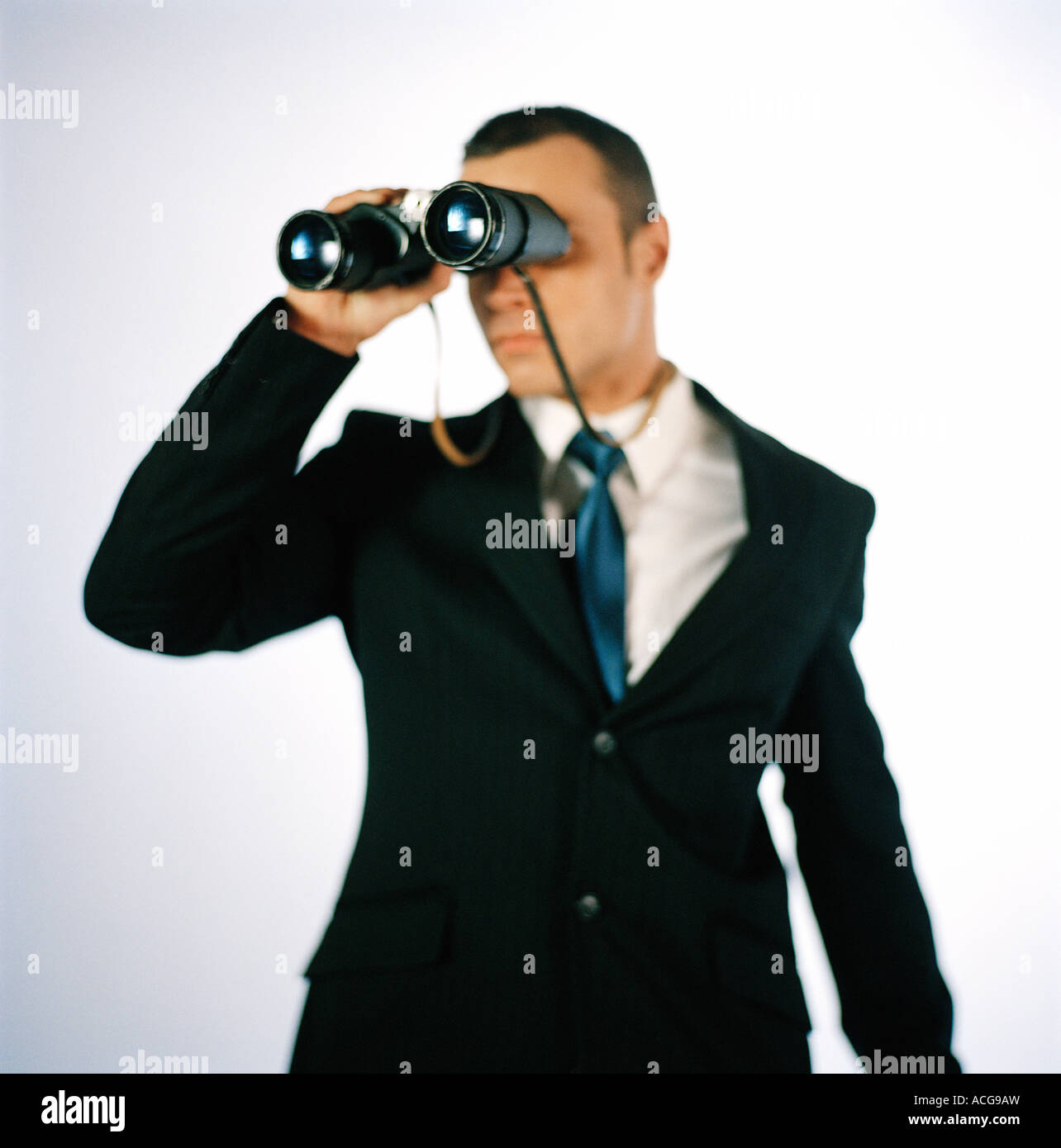 Man in white with binoculars hi-res stock photography and images - Alamy