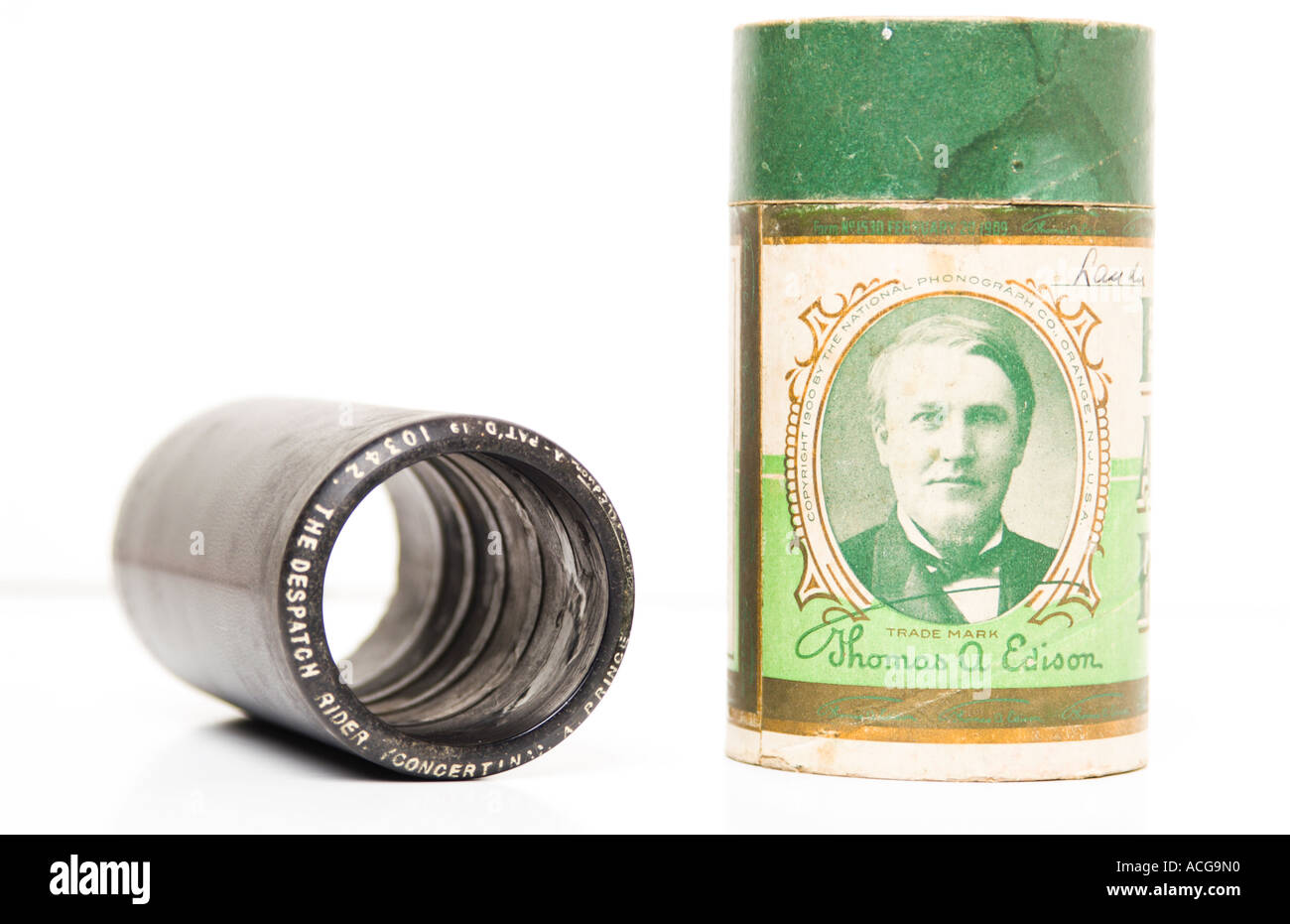 close up of Thomas Edison s wax cylinder Stock Photo - Alamy