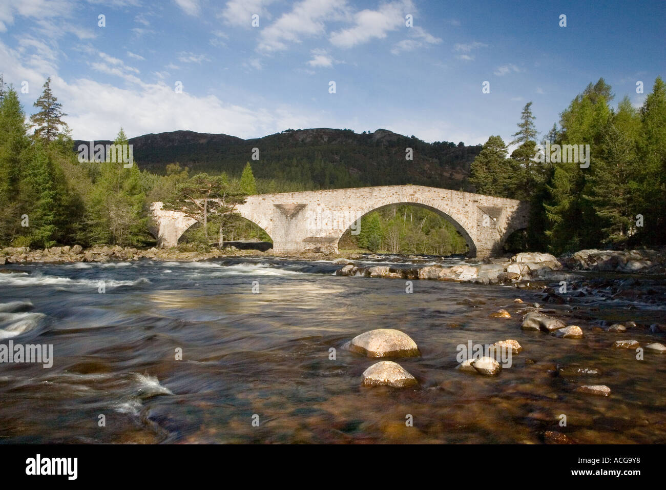 IA 93 Braemar; Invercauld Bridge across the River Dee, looking towards ...