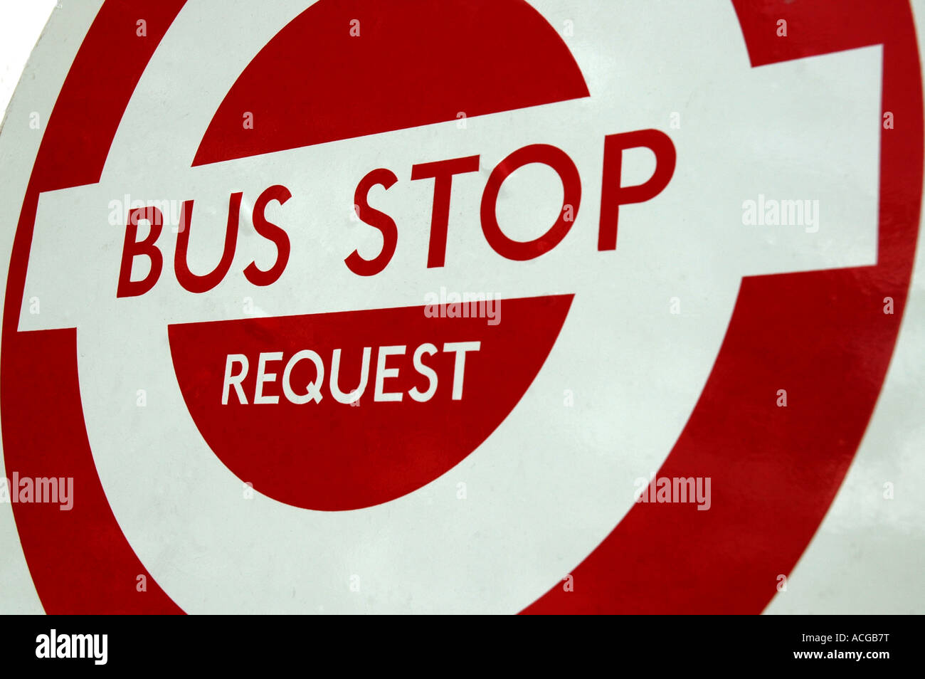 Bus stop request signal red and white Stock Photo - Alamy