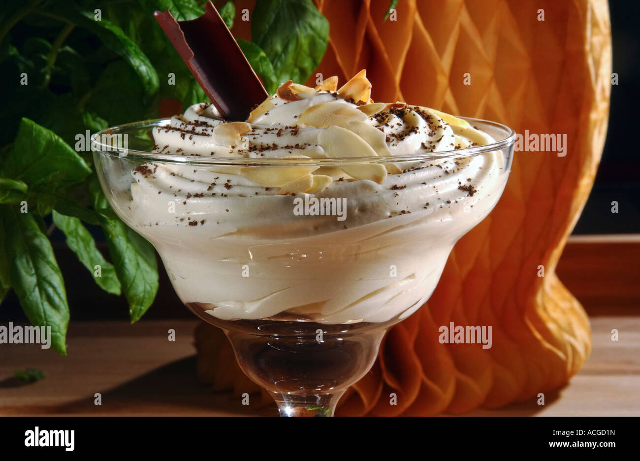 Chocolate cream dessert Stock Photo - Alamy