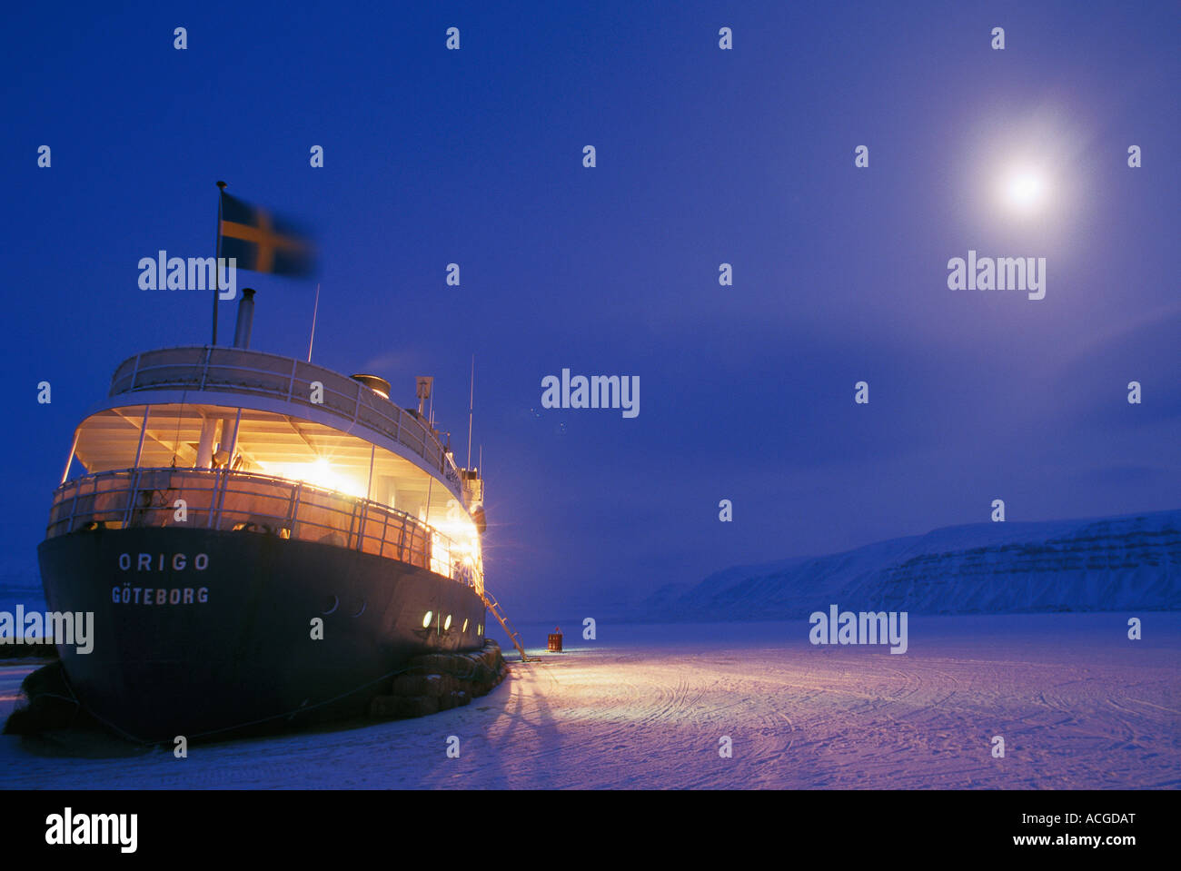 A boat on ice Stock Photo - Alamy