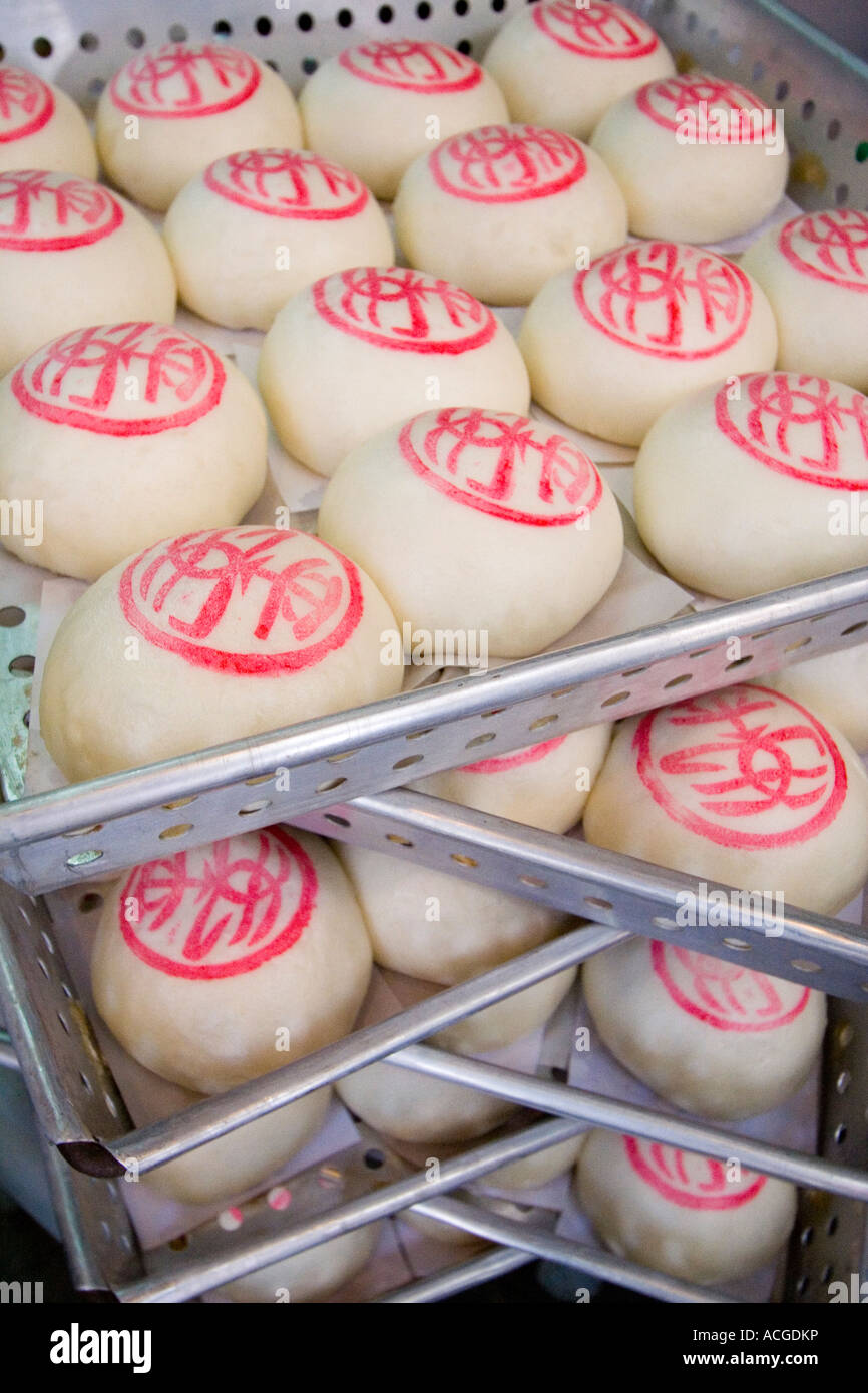 Racks of Steamed Buns Cooling Cheung Chau Island Hong Kong SAR Stock ...
