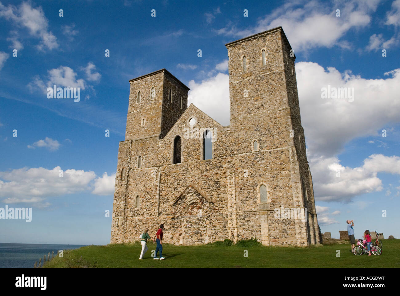 Reculver Kent Roman fort at Reculver with the remains of 12th century ...