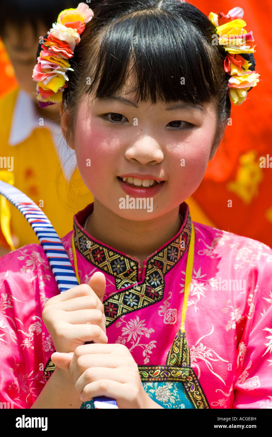 Costumed Girls in Parade Cheung Chau Bun Festival Hong Kong China Stock ...
