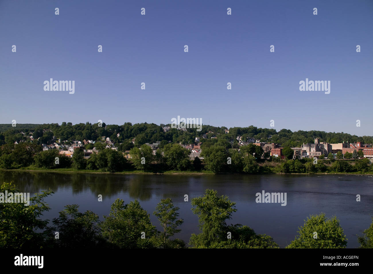 Downtown Oil City along the Allegheny River Pennsylvania Stock Photo ...