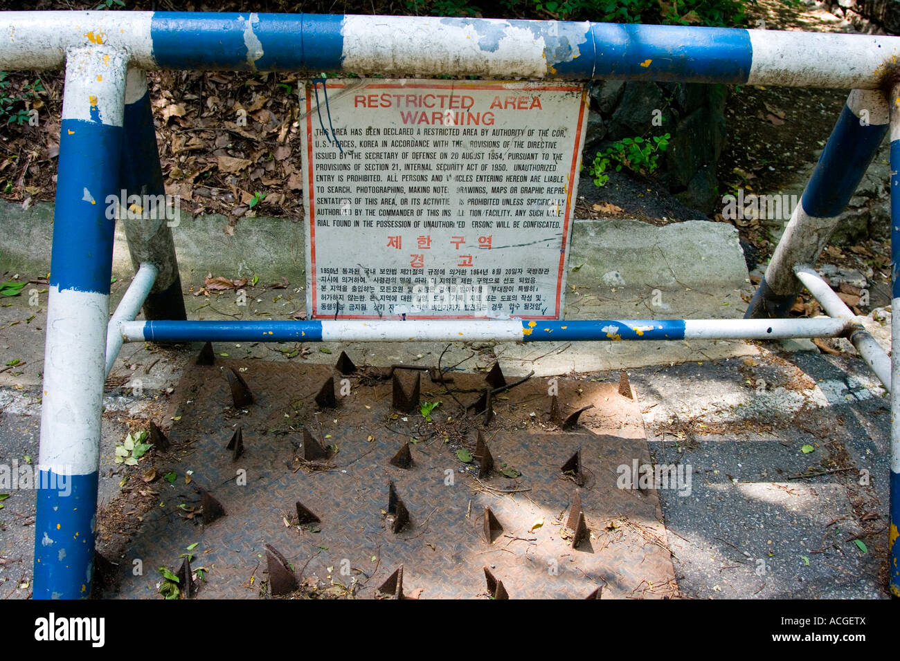 Warning Sign Military Installation Namsan Park Seoul South Korea Stock ...