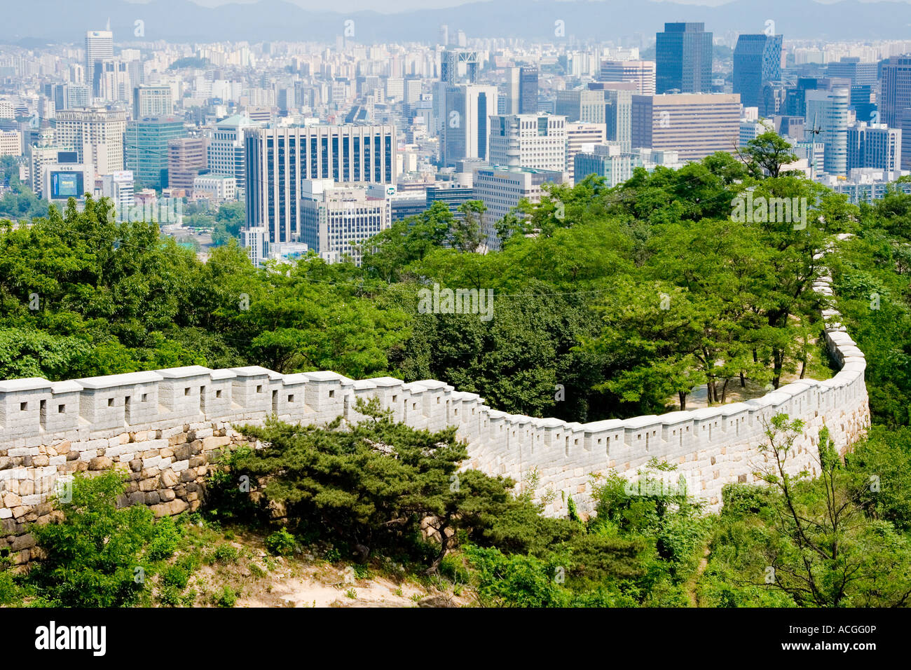 View of Seoul from Fortress Walls Seoul South Korea Stock Photo - Alamy
