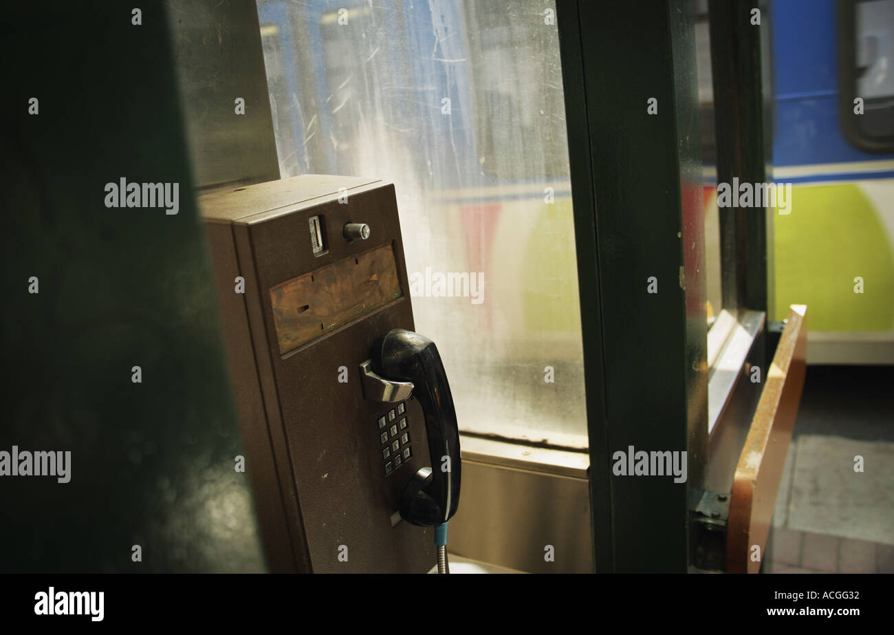 Public phone booth Stock Photo - Alamy