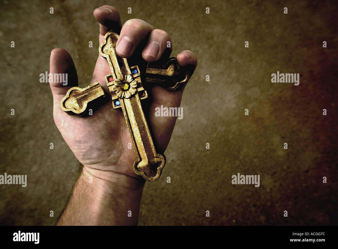 In her hand which too has been damaged hi-res stock photography and ...