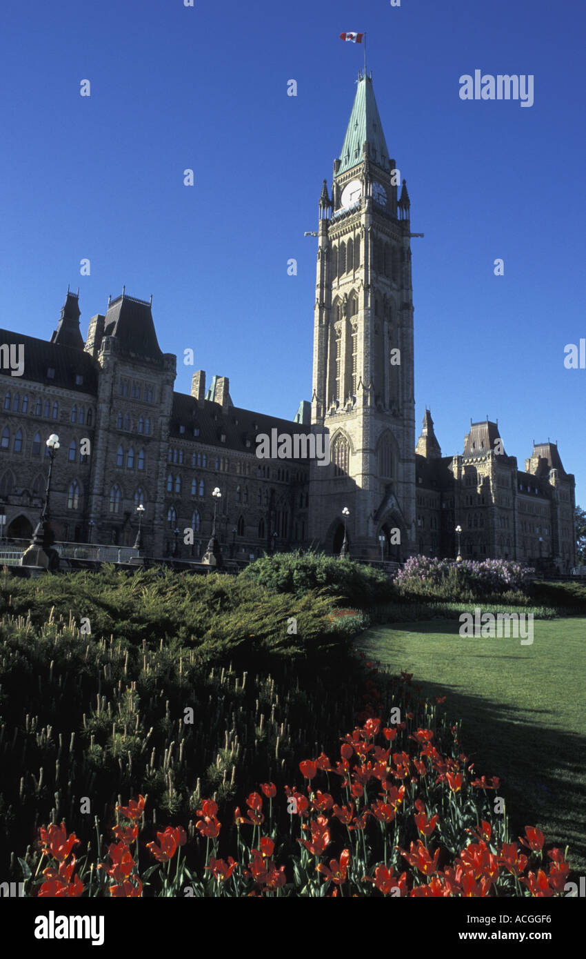 Exterior of large building and clock tower Stock Photo - Alamy