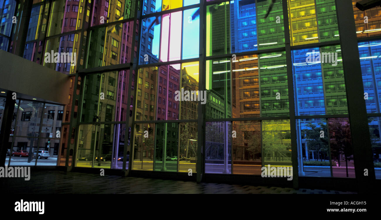 Multi colored glass window Stock Photo - Alamy