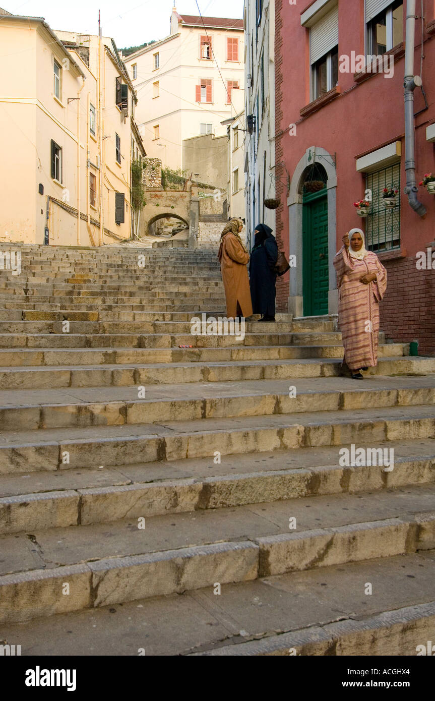 Moroccan women in Gibraltar Back streets Stock Photo - Alamy