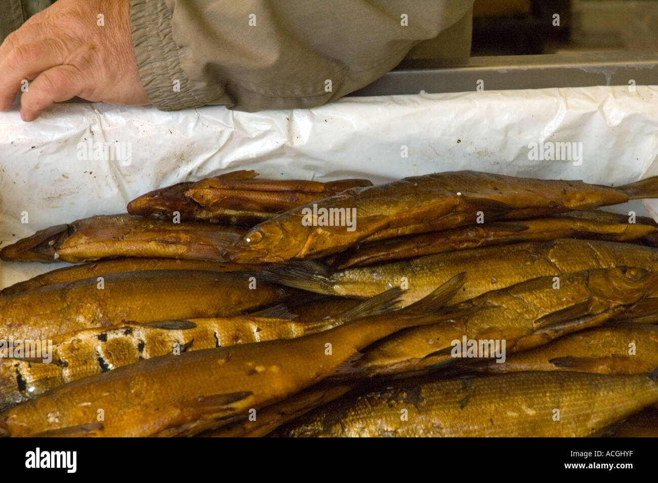 Smoked whitefish at market square in Pori Finland EU Stock Photo - Alamy