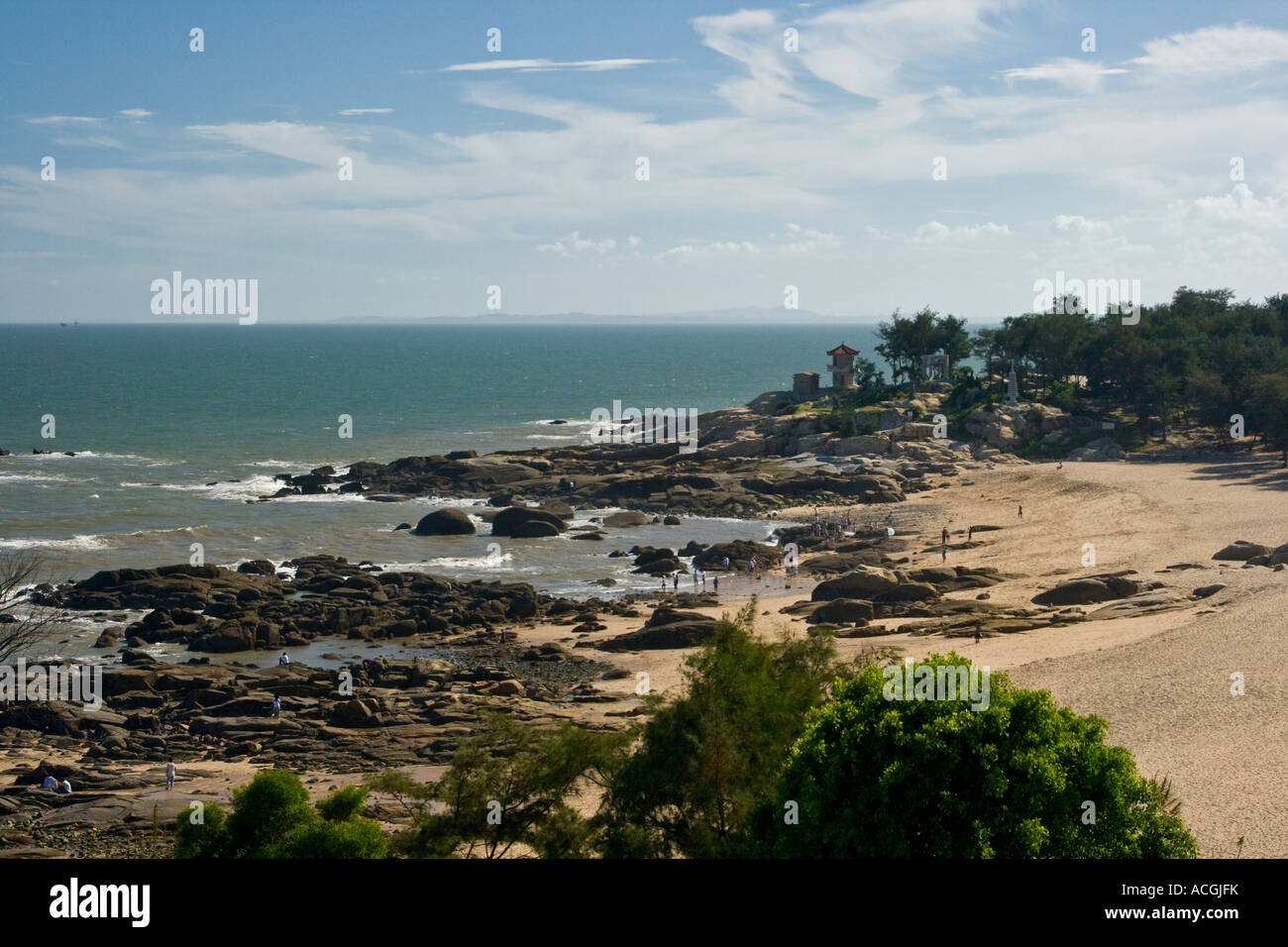 People Enjoying the Beach and Ocean Water Outside the Ancient Walled ...