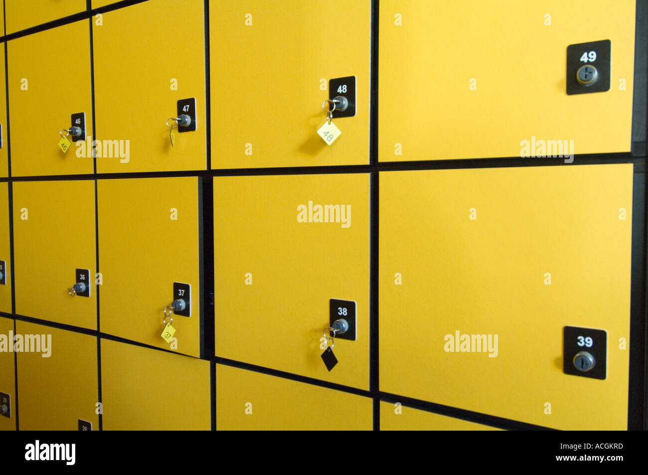 Brightly coloured lockers Stock Photo - Alamy