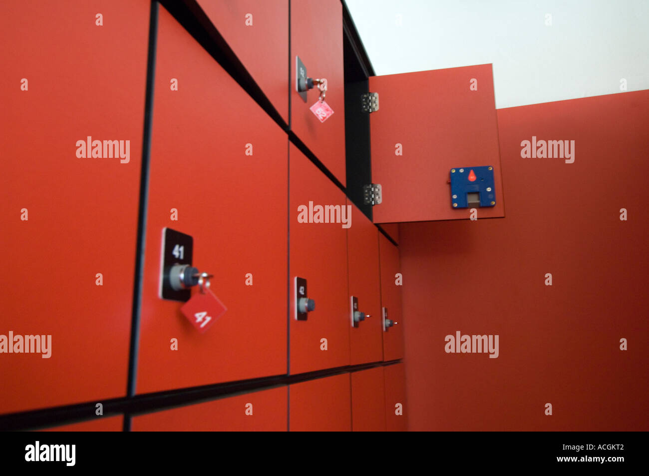 Brightly coloured lockers Stock Photo - Alamy