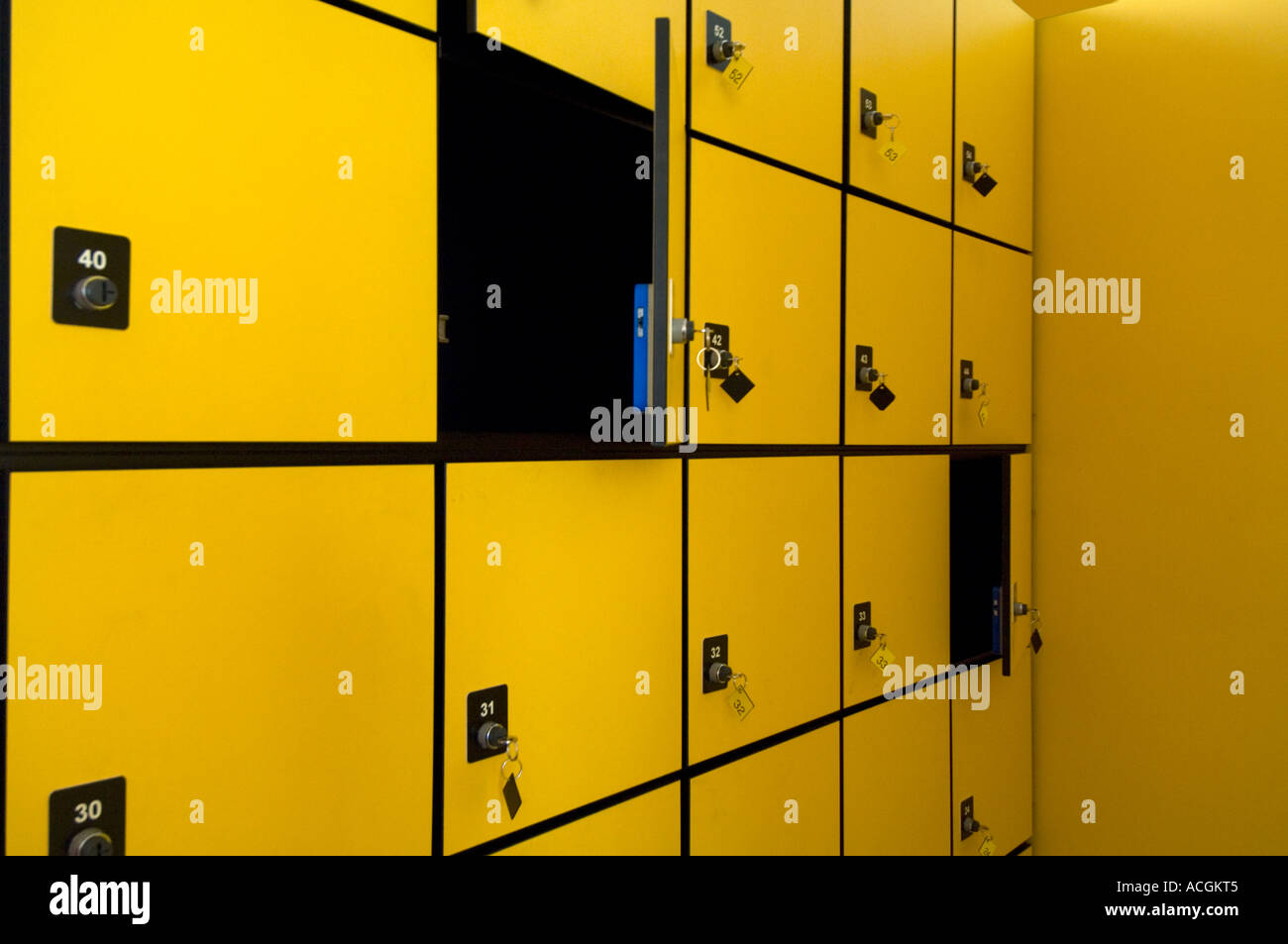 Brightly coloured lockers Stock Photo - Alamy