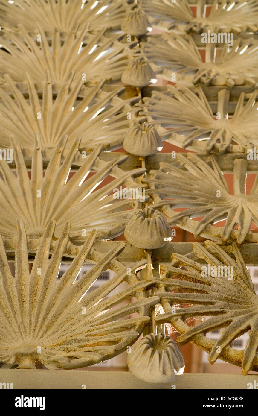 Wrought-iron fence reminiscent of palm leaves Park Guell (1900-1914 ...