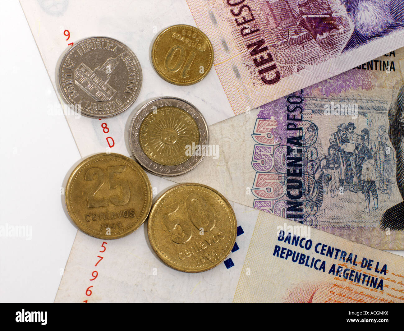 Argentinian Money Notes and Coins Stock Photo - Alamy