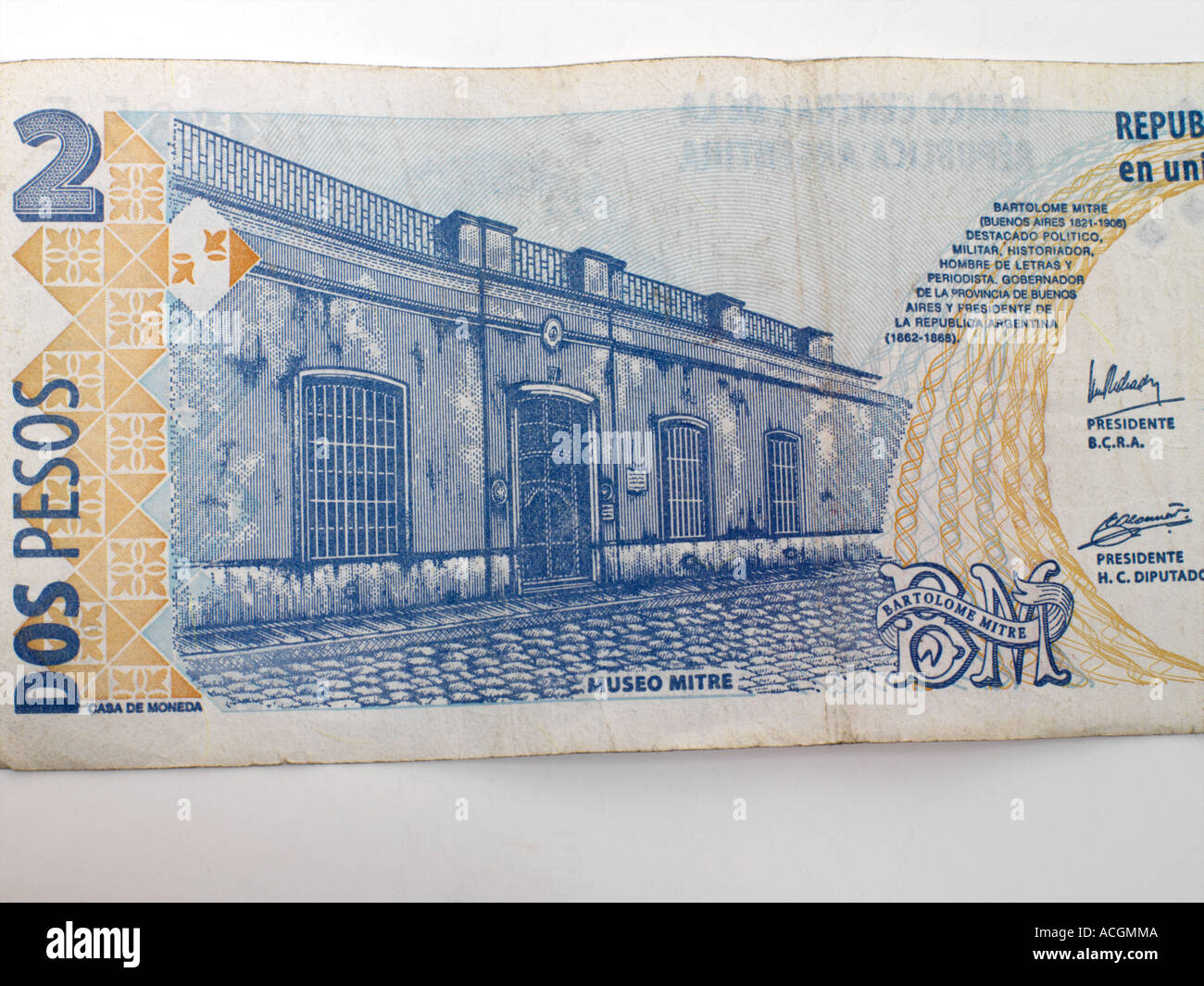 Argentinian Money Two Pesos Museo Mitre Detail Stock Photo - Alamy