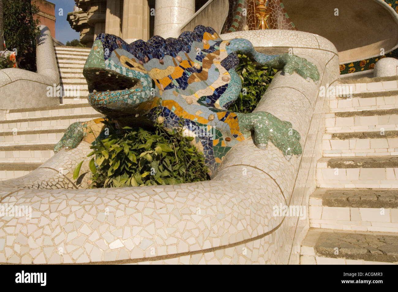 Salamander at the entrance to Park Guell (1900-1914), Antoni Gaudi ...