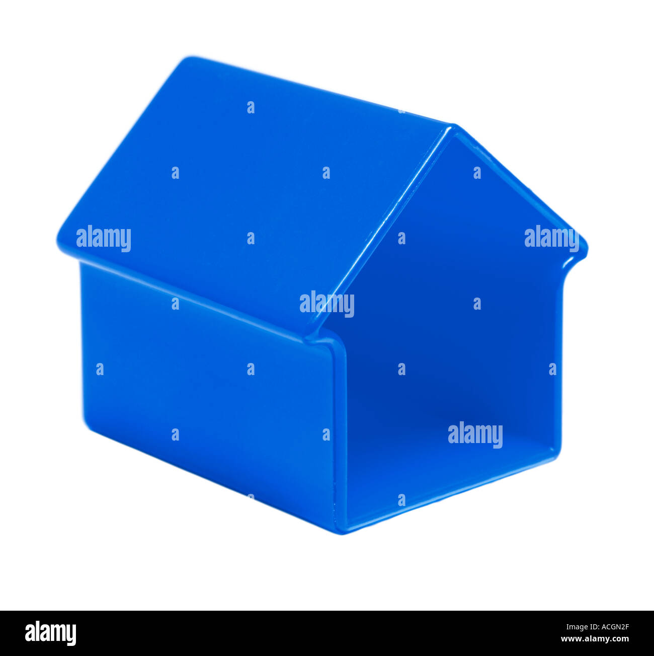 Blue toy house shape Stock Photo - Alamy