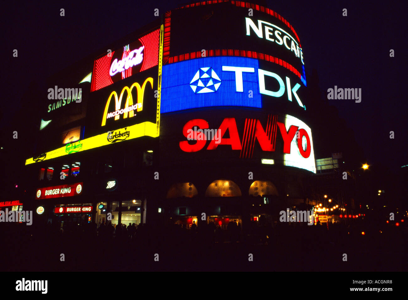 Piccadilly Circus London England Neon Advertising Lights Stock Photo ...