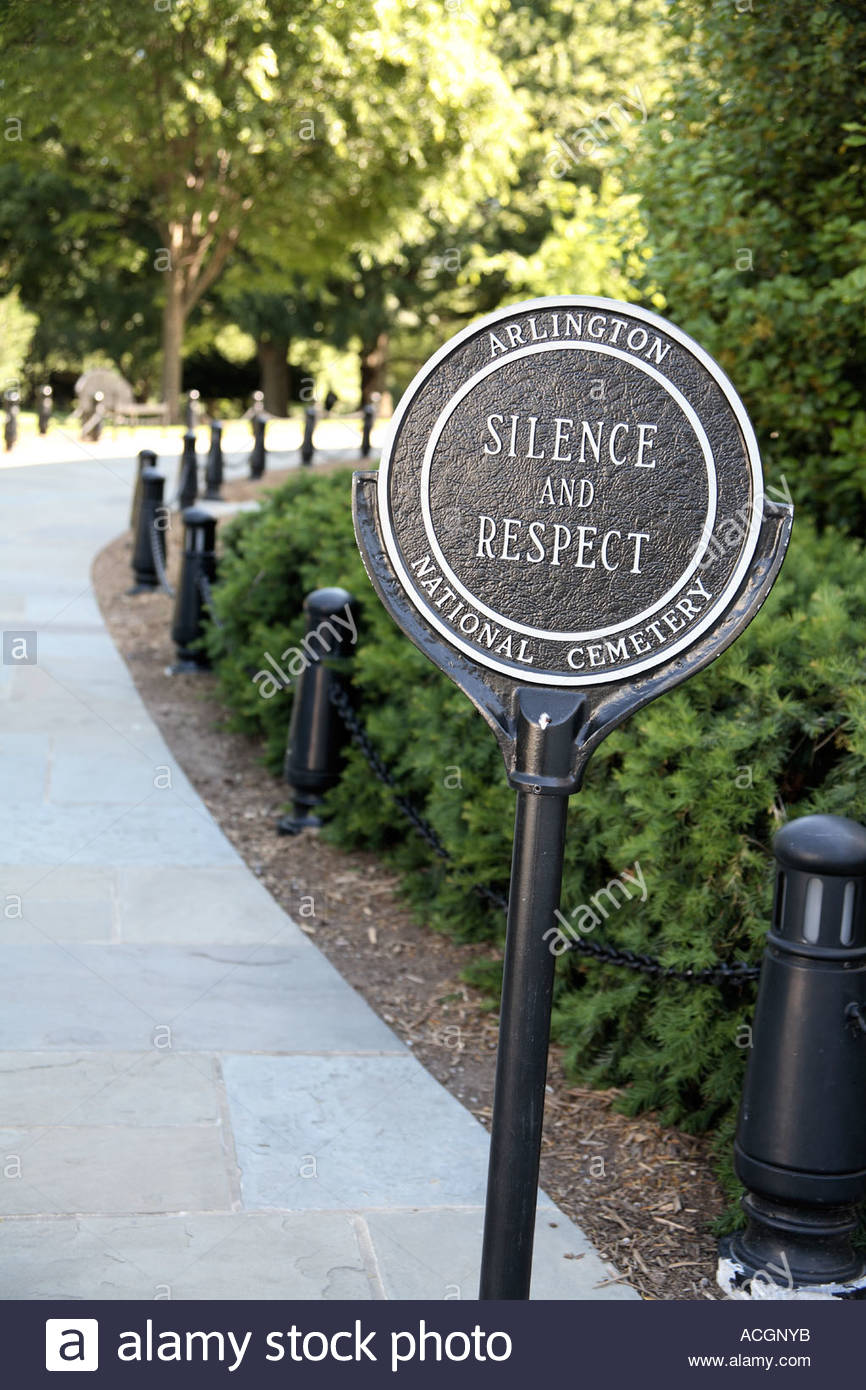 Silence Respect Sign Arlington National Stock Photos & Silence Respect ...