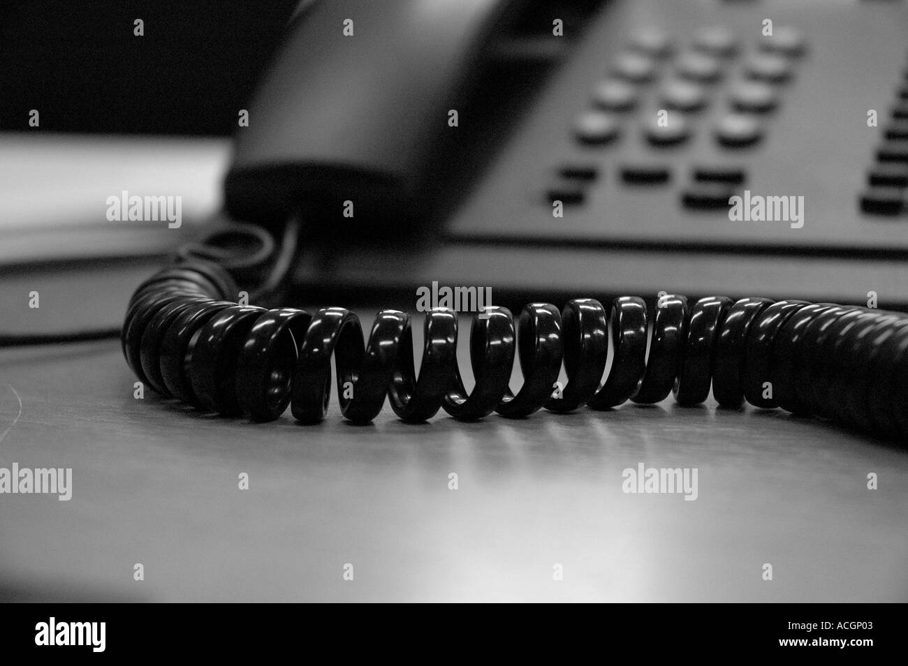 Telephone cord Black and White Stock Photos & Images - Alamy