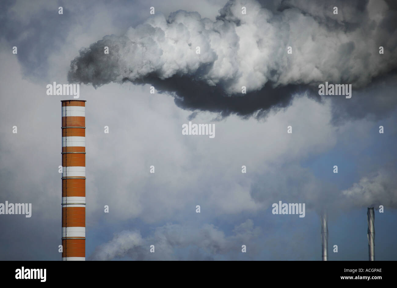 Chimney stacks and smoke Stock Photo - Alamy
