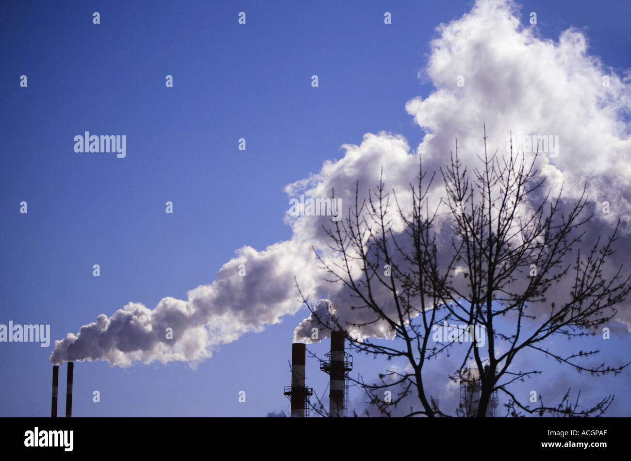 Chimney stacks and smoke Stock Photo - Alamy