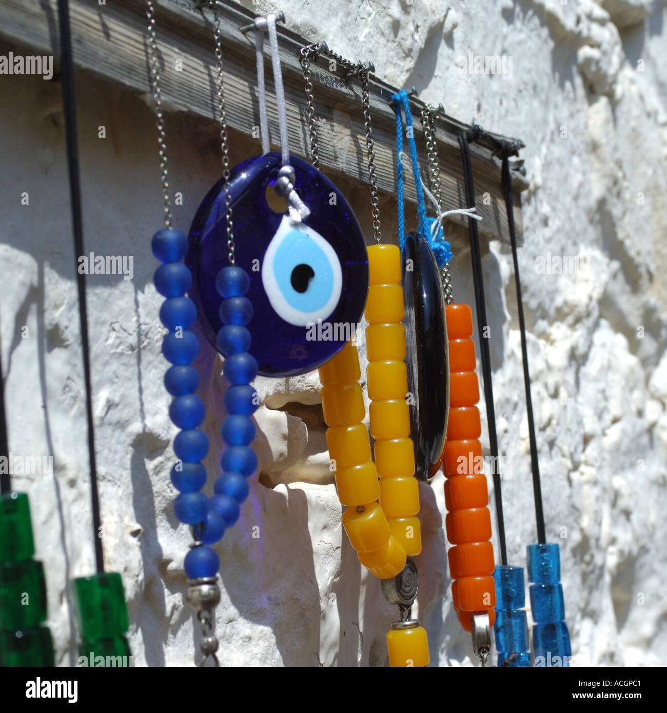 Hanging decorative glass Omodos Cyprus Stock Photo - Alamy