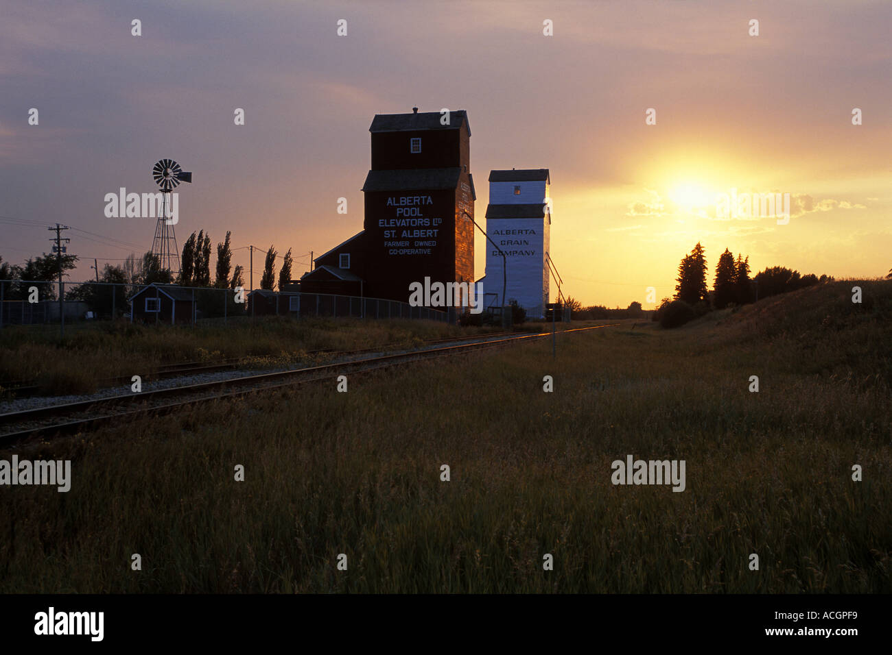 Elevators at Sunset Stock Photo - Alamy