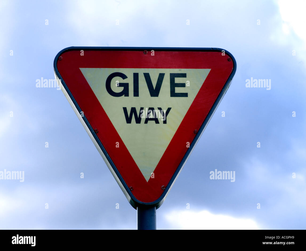 Giveway Road Sign Stock Photo - Alamy