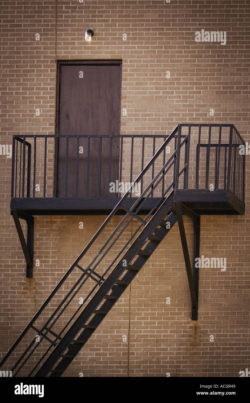 Fire escape at the back of a building Stock Photo - Alamy