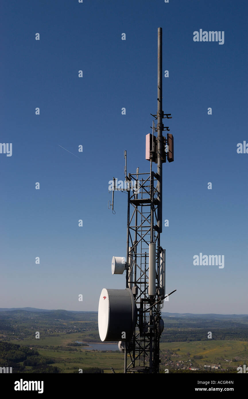 Communications tower for TV radio and mobile phone Stock Photo - Alamy
